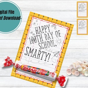 Instant Printable 100 Days of School Tag, Kids Class Tag, School Party ...