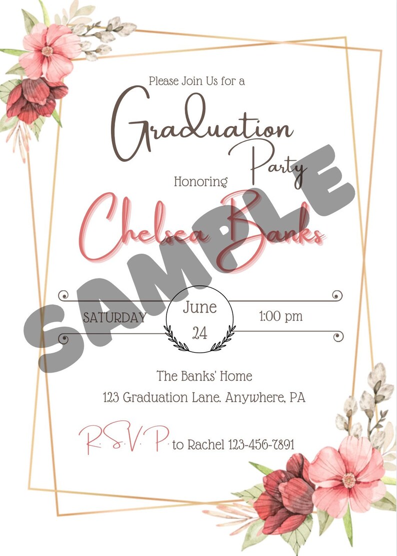 Editable Graduation Party Template, Printable Senior Announcement, 2023 ...