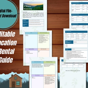 Editable Mountain Vacation Rental Welcome Guide, Airbnb Host Template ...