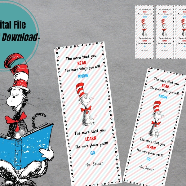 Dr Seuss Bookmark - Etsy