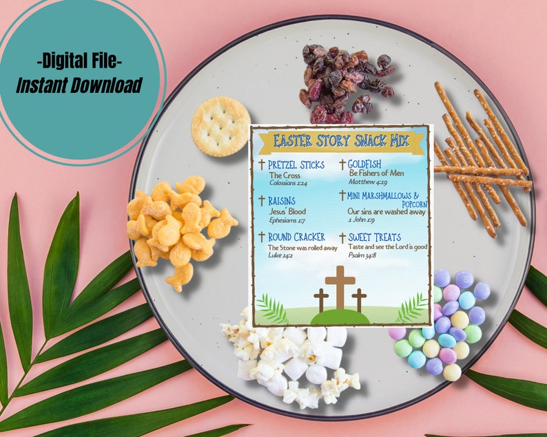 Instant Download Easter Story Snack Mix, Religious Snack Mix, Printable ...