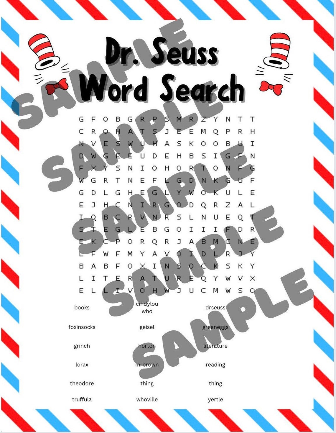 Instant Printable Dr. Seuss Activity Bundle Read Across - Etsy