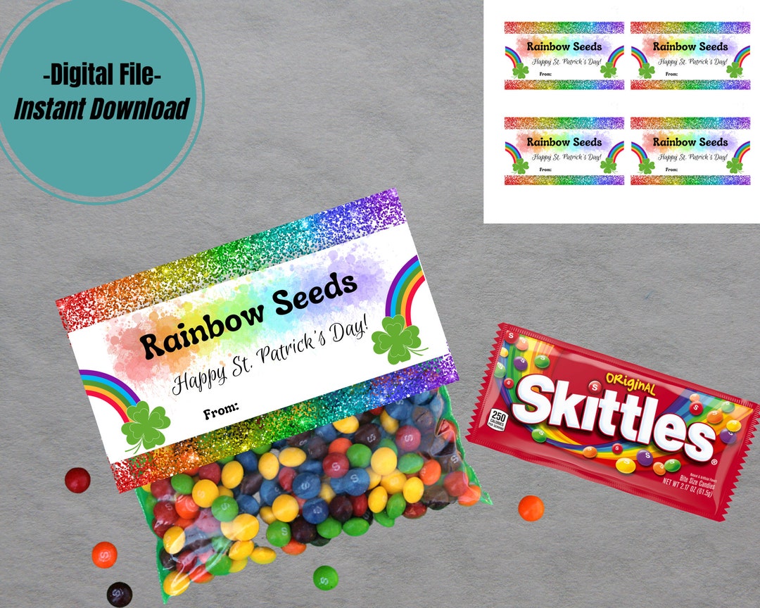 Instant Download St. Patrick's Day Rainbow Seeds Printable Tag ...