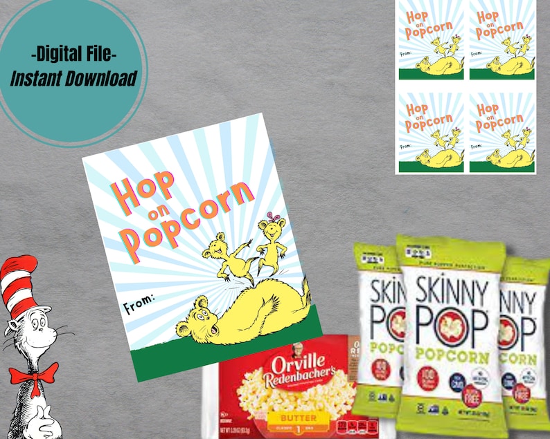 Instant Download Dr. Seuss Printable Kids Class Tag Hop on - Etsy
