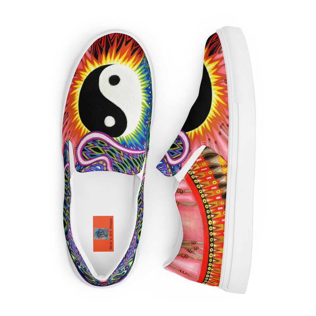Yin-yang Slip-on Canvas Shoes (women's Sizing) - Etsy