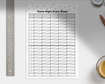 Up & Down the River Card Game Score Tracker Sheet Printable - With ...