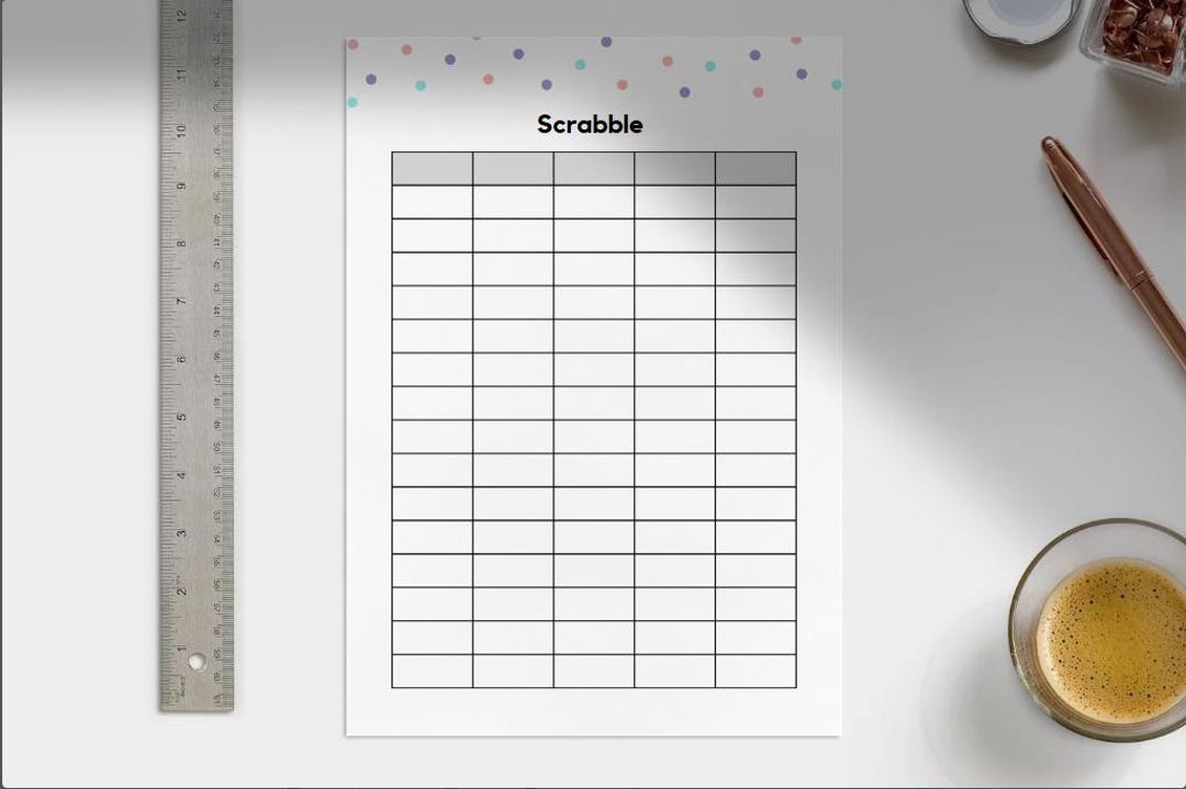 Scrabble Game Score Tracker Sheet Printable - With Rules - Etsy
