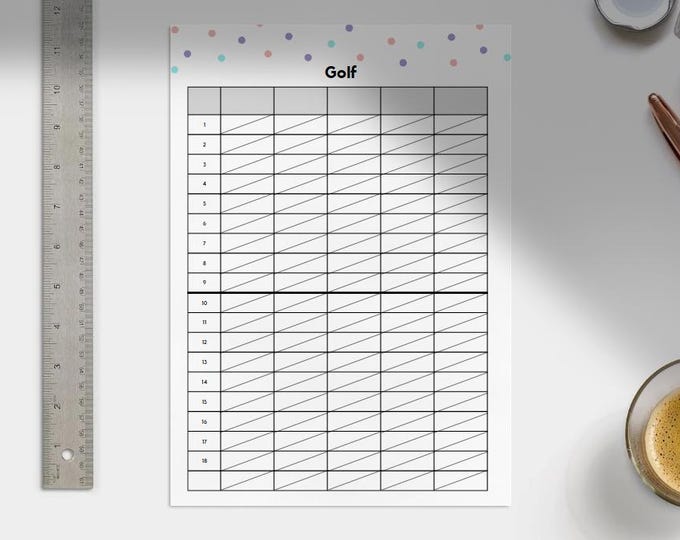 Golf Card Game Score Tracker Sheet Printable - With Rules - Etsy