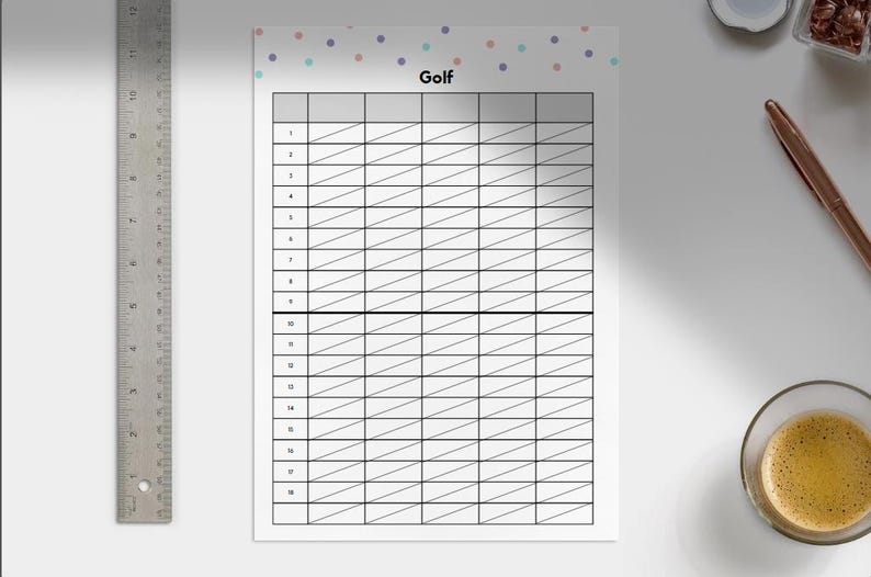 Golf Card Game Score Tracker Sheet Printable - With Rules - Etsy