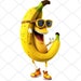 Cool Banana PNG Dtf/g Clipart Digital Download Printable Cartoon ...