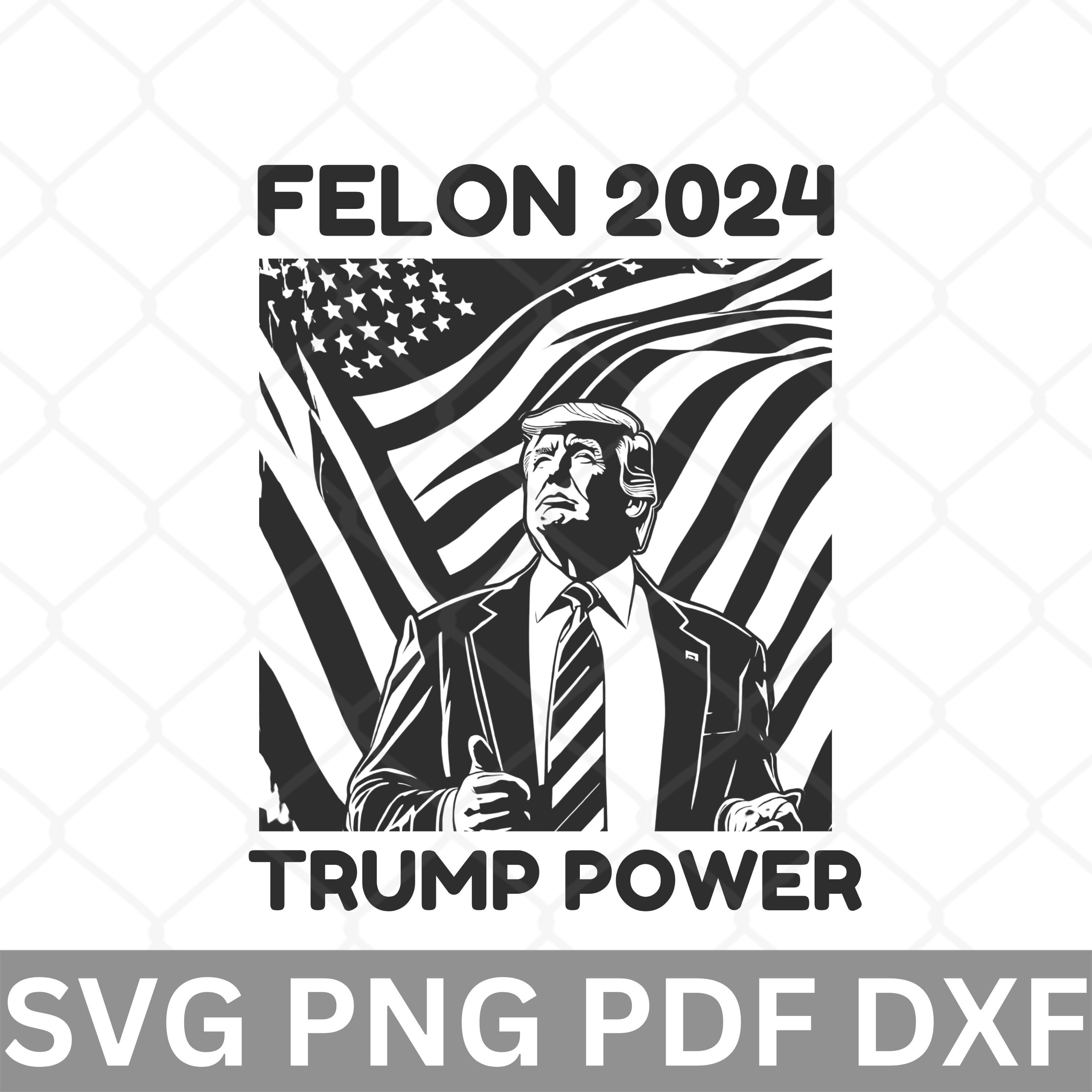 Felon 2024 Trump Power Png SVG Pdf Files DTF/DTG Digital Cut File Dxf ...