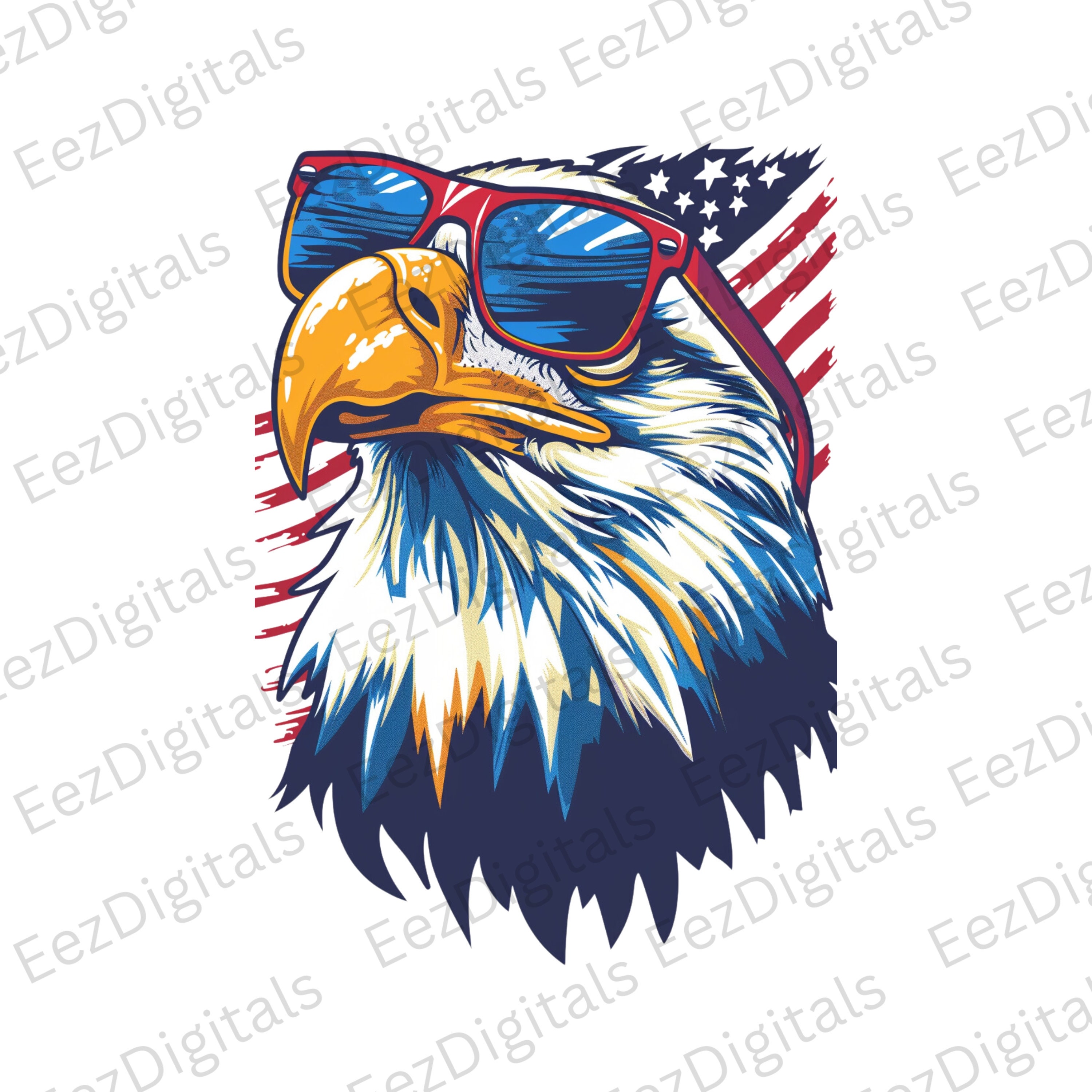 Bald Eagle Clipart Digital Download Digital Printable PNG JPG USA ...