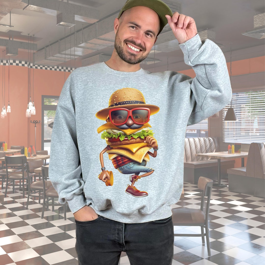 Cool Hamburger Clipart Png Digital Download Printable Cartoon Character ...