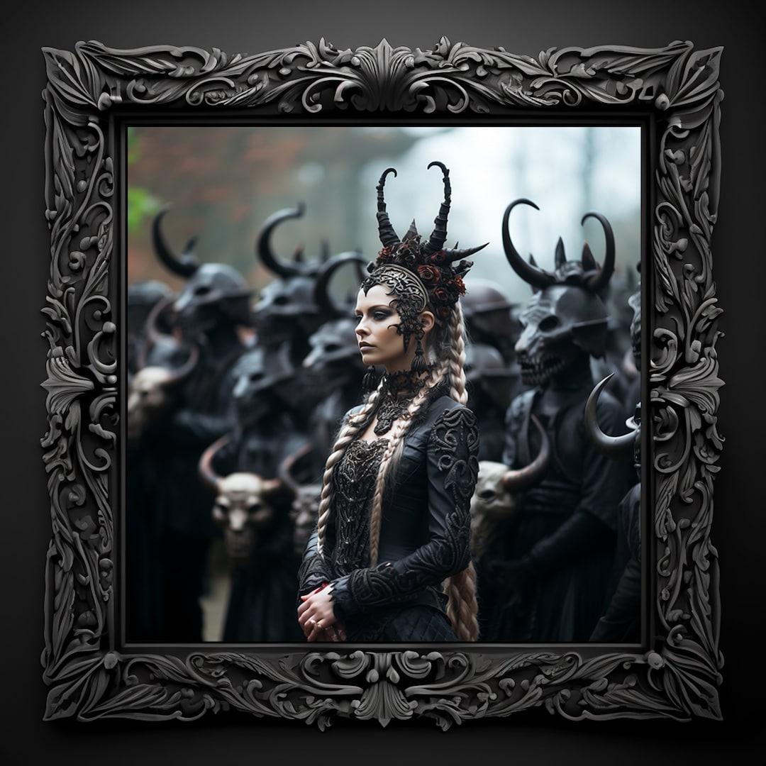 Gothic Wall Art-digital Oil Painting-dark Academia-succubus Diabolus ...