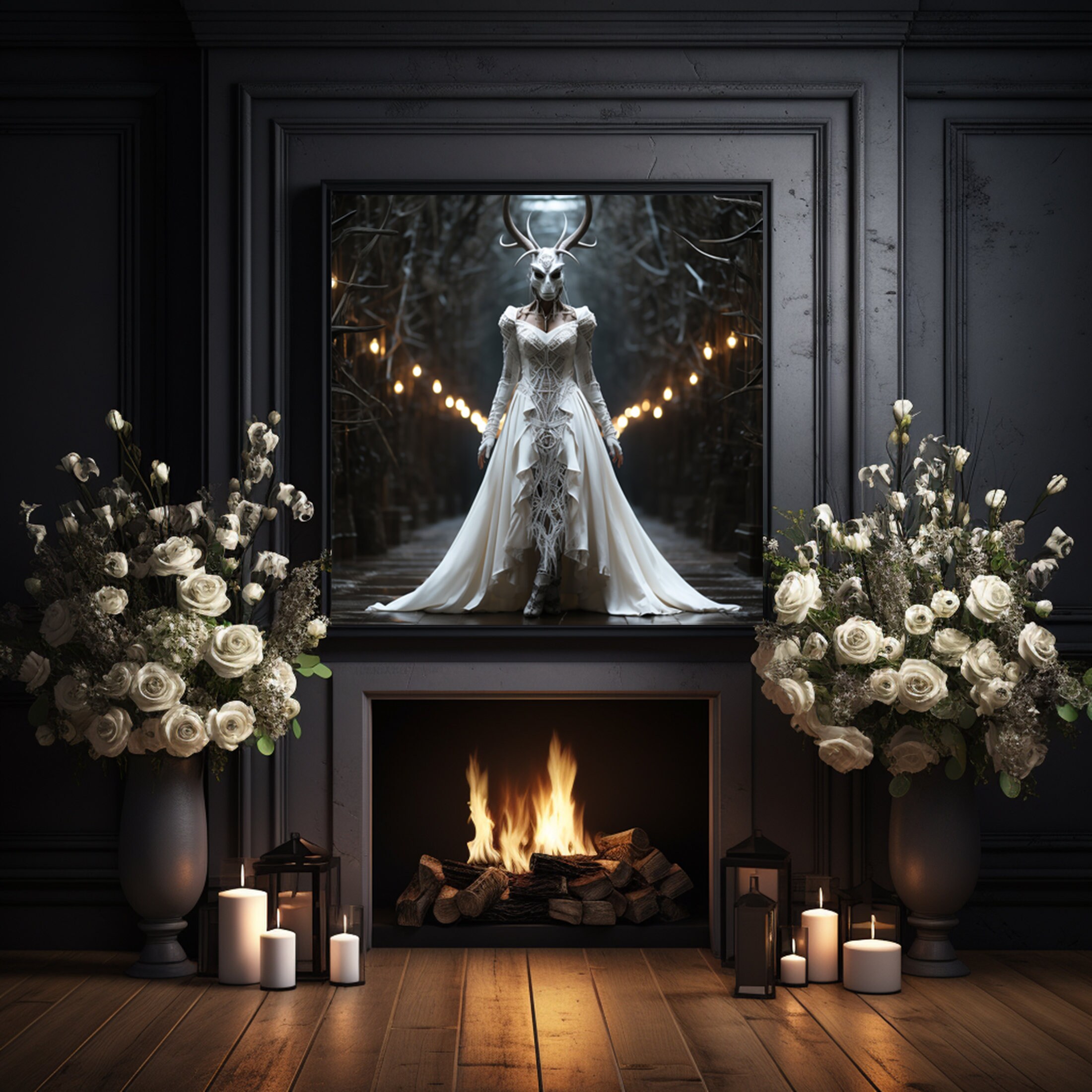 Gothic Wall Art-digital Oil Painting-dark Academia-succubus Diabolus ...