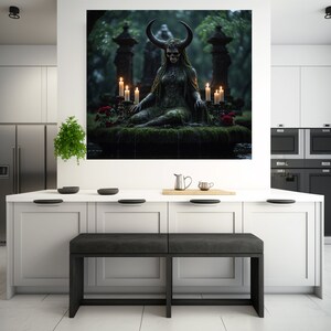 High Priestess-gothic Wall Art-digital Painting-moody Home Decor-dark ...