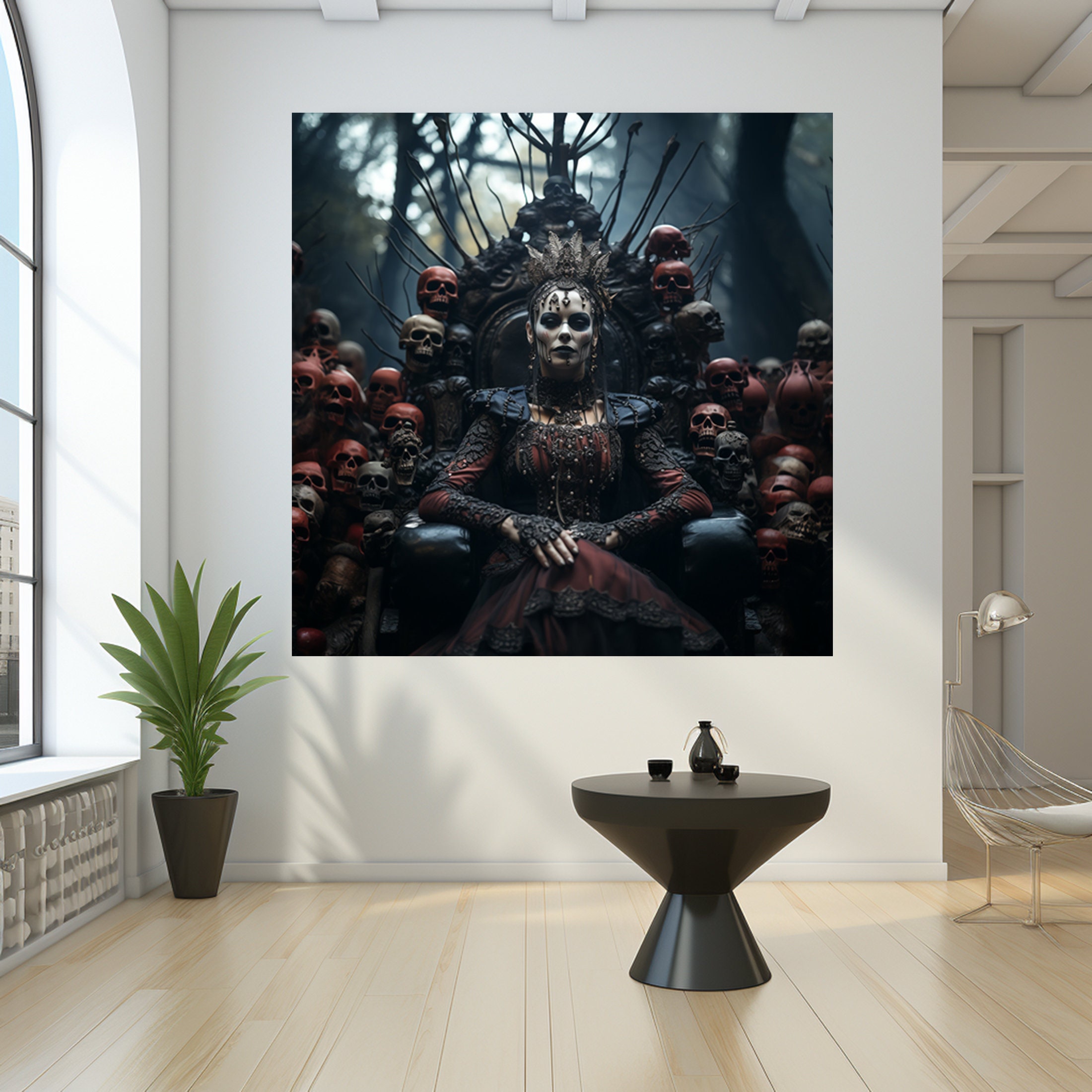 Gothic Wall Art-vampire Queen-digital Oil Painting-moody Home Decor ...