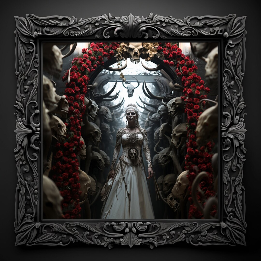 High Priestess Gothic Wall Art-digital Painting-moody Home Decor-dark ...