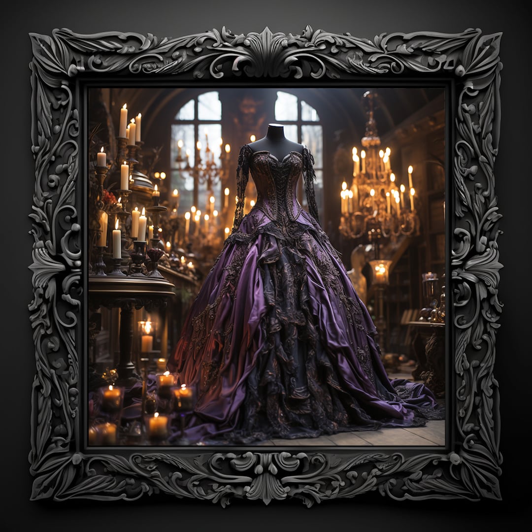 Victorian Goth Wall Art-digital Oil Painting-dark Academia-rococo ...