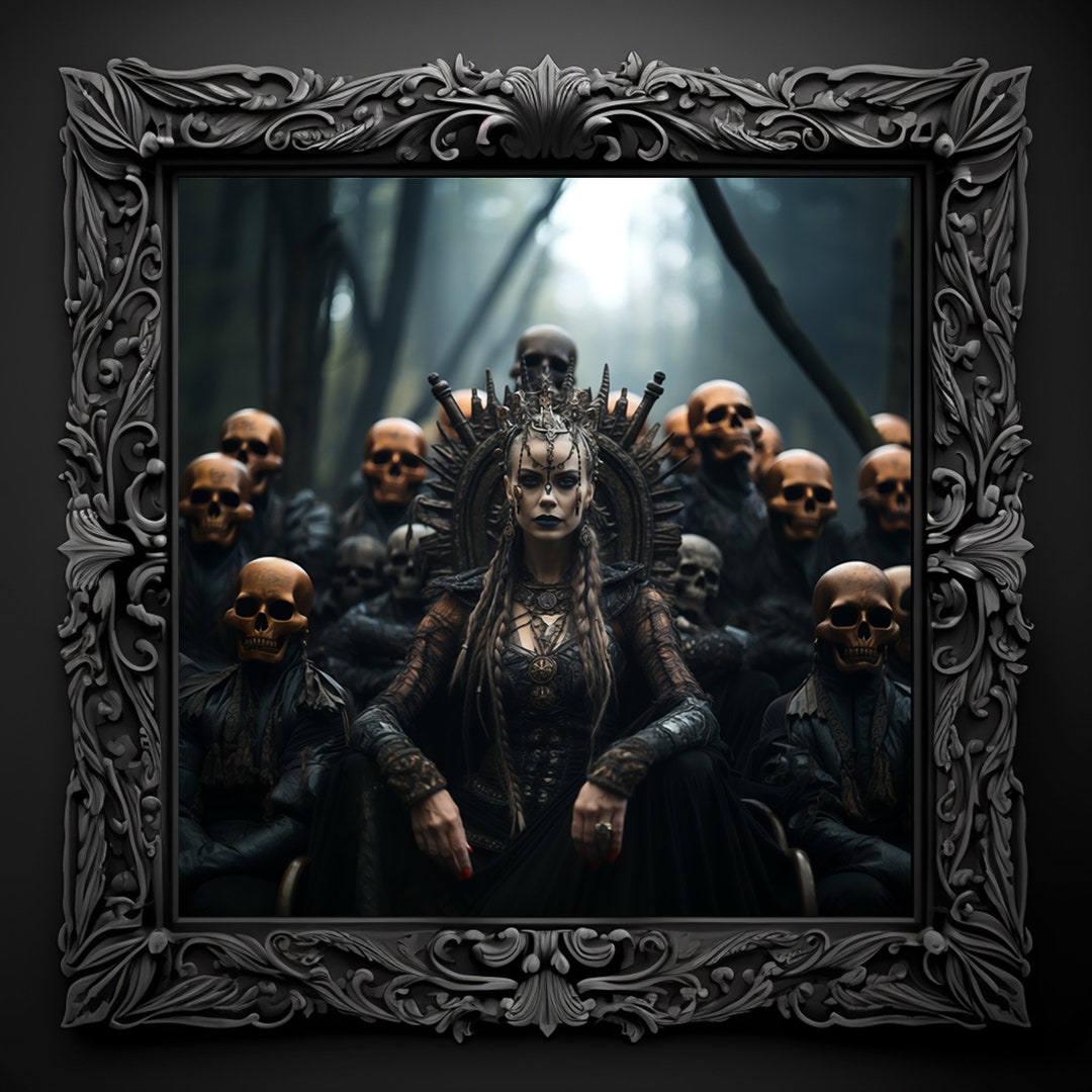 Gothic Wall Art-vampire Queen-digital Oil Painting-moody Home Decor ...