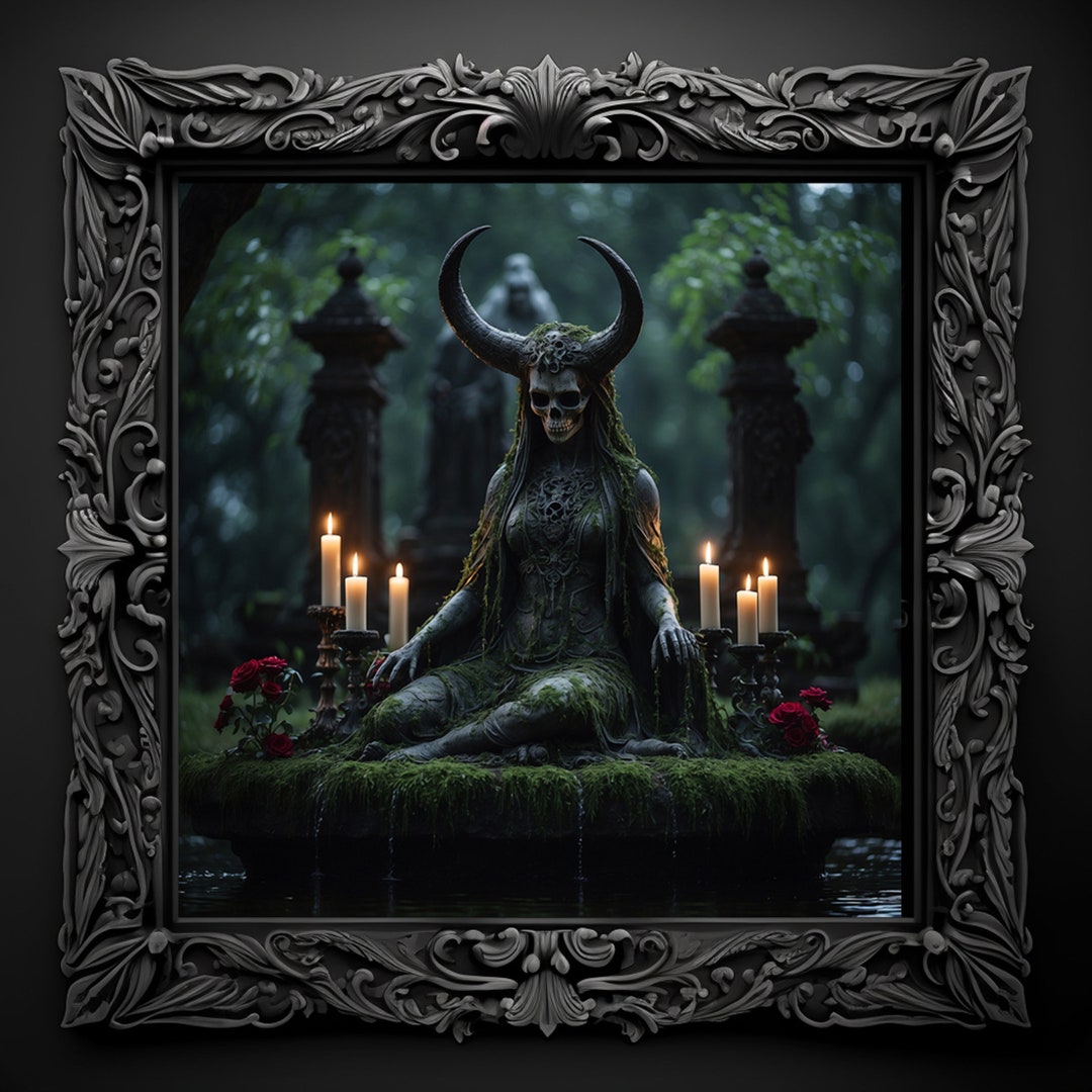 High Priestess-gothic Wall Art-digital Painting-moody Home Decor-dark ...