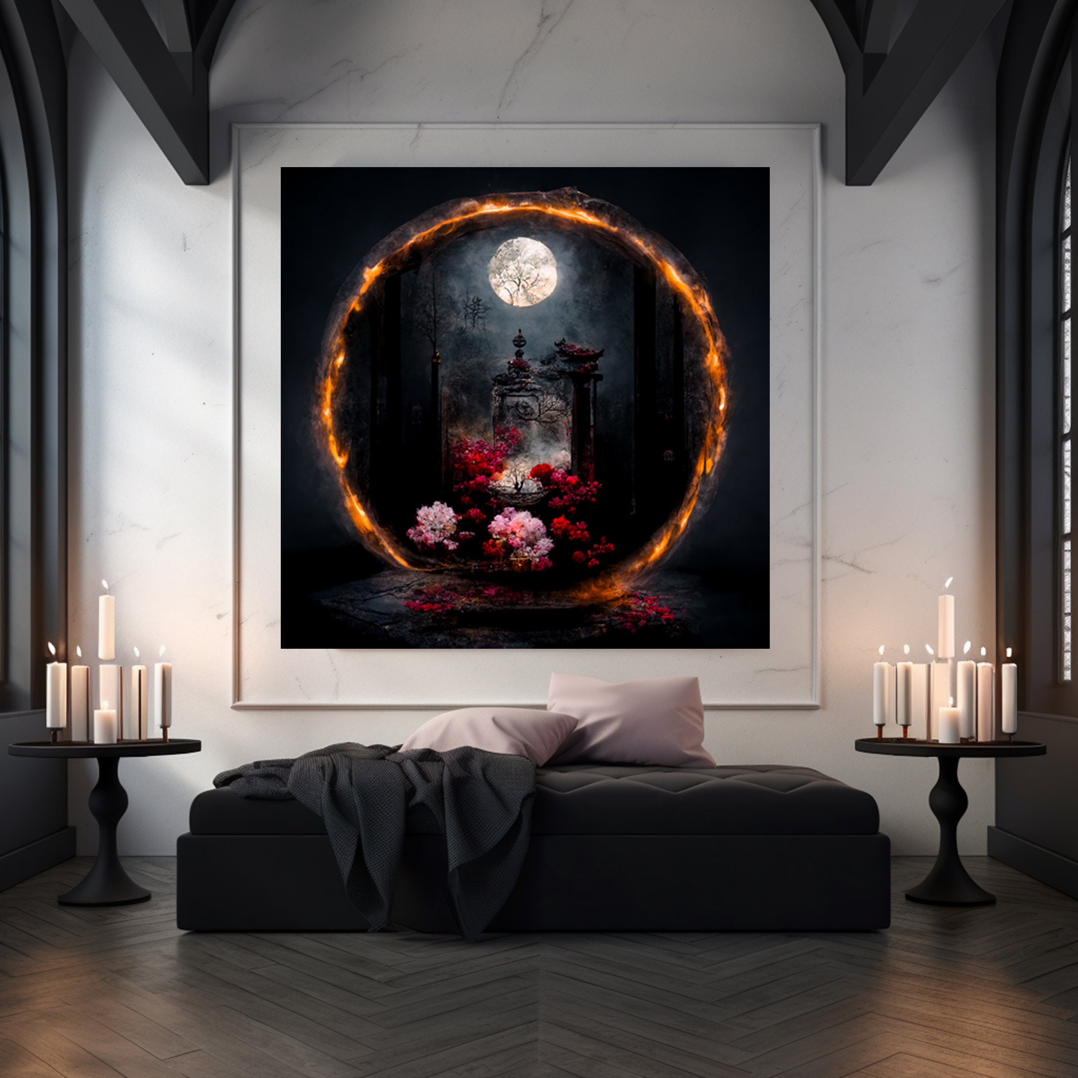 Gothic Art Moongate-abstract Digital Oil Painting-custom - Etsy