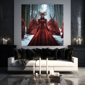 Gothic Wall Art-digital Oil Painting-dark Academia-succubus Diabolus ...