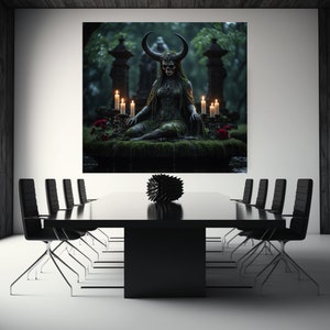 High Priestess-gothic Wall Art-digital Painting-moody Home Decor-dark ...