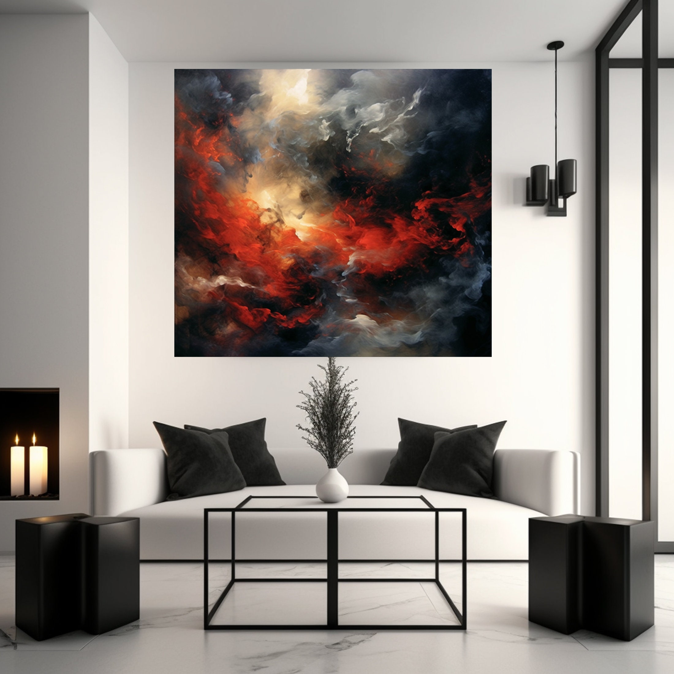 Abstract Fantasy Wall Art-dante's Inferno-dark Naturalism-moody ...