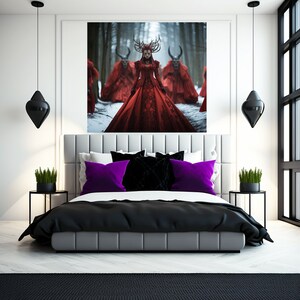 Gothic Wall Art-digital Oil Painting-dark Academia-succubus Diabolus ...