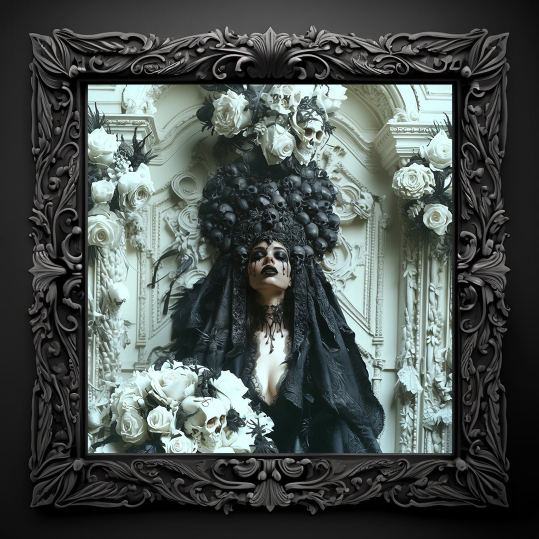 High Priestess Fantasy Wall Art-digital Painting-moody Home Decor-dark ...