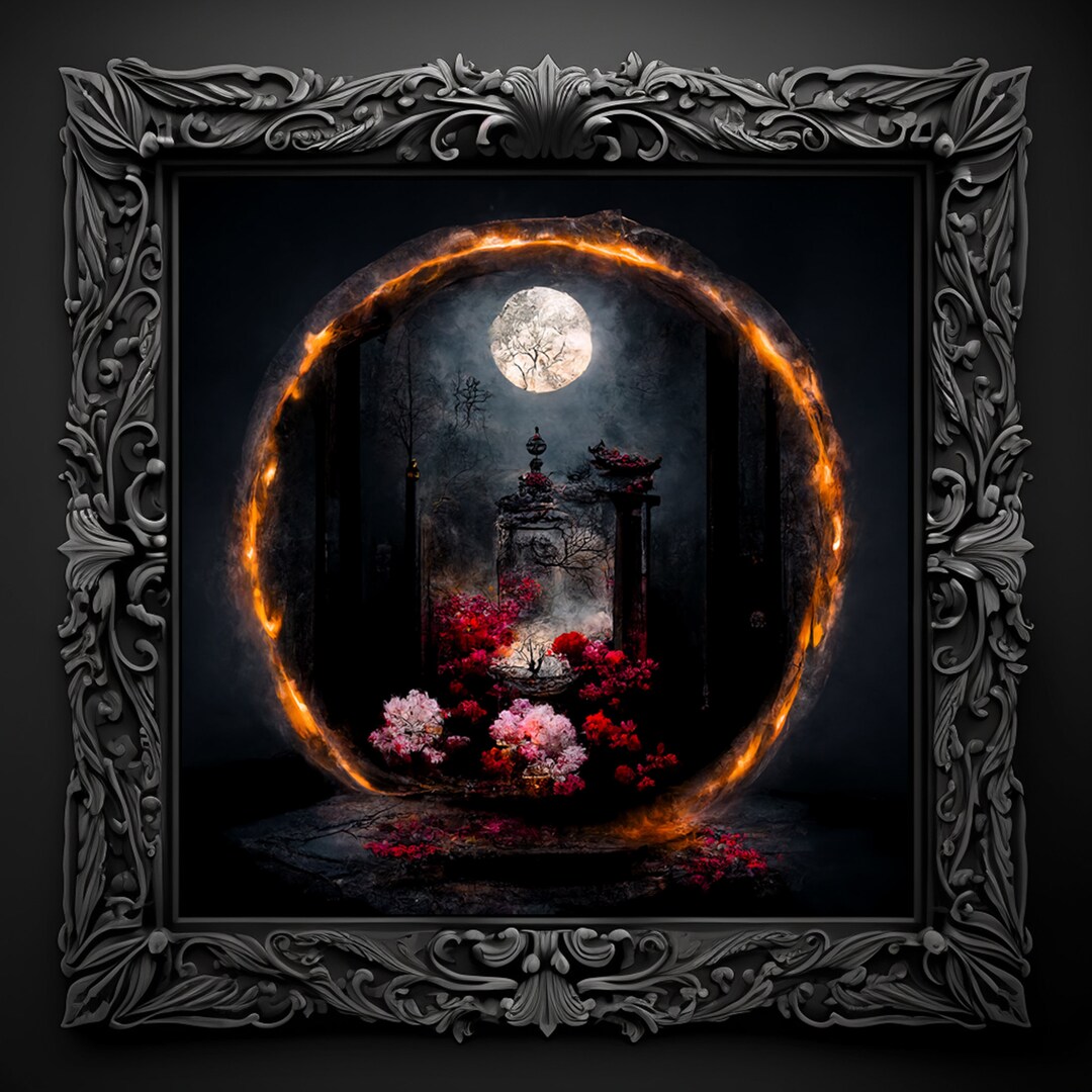 Gothic Art Moongate-abstract Digital Oil Painting-custom - Etsy