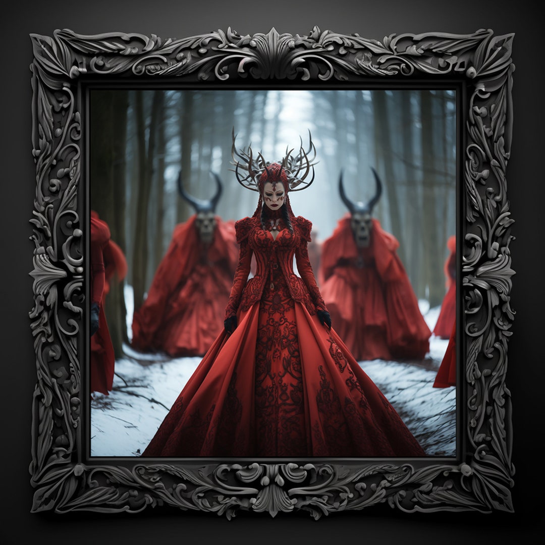 Gothic Wall Art-digital Oil Painting-dark Academia-succubus Diabolus ...