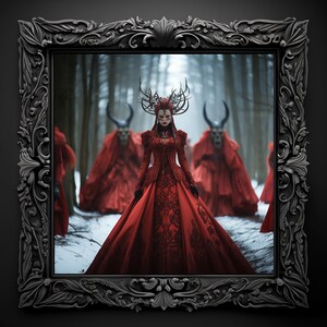 Gothic Wall Art-digital Oil Painting-dark Academia-succubus Diabolus ...