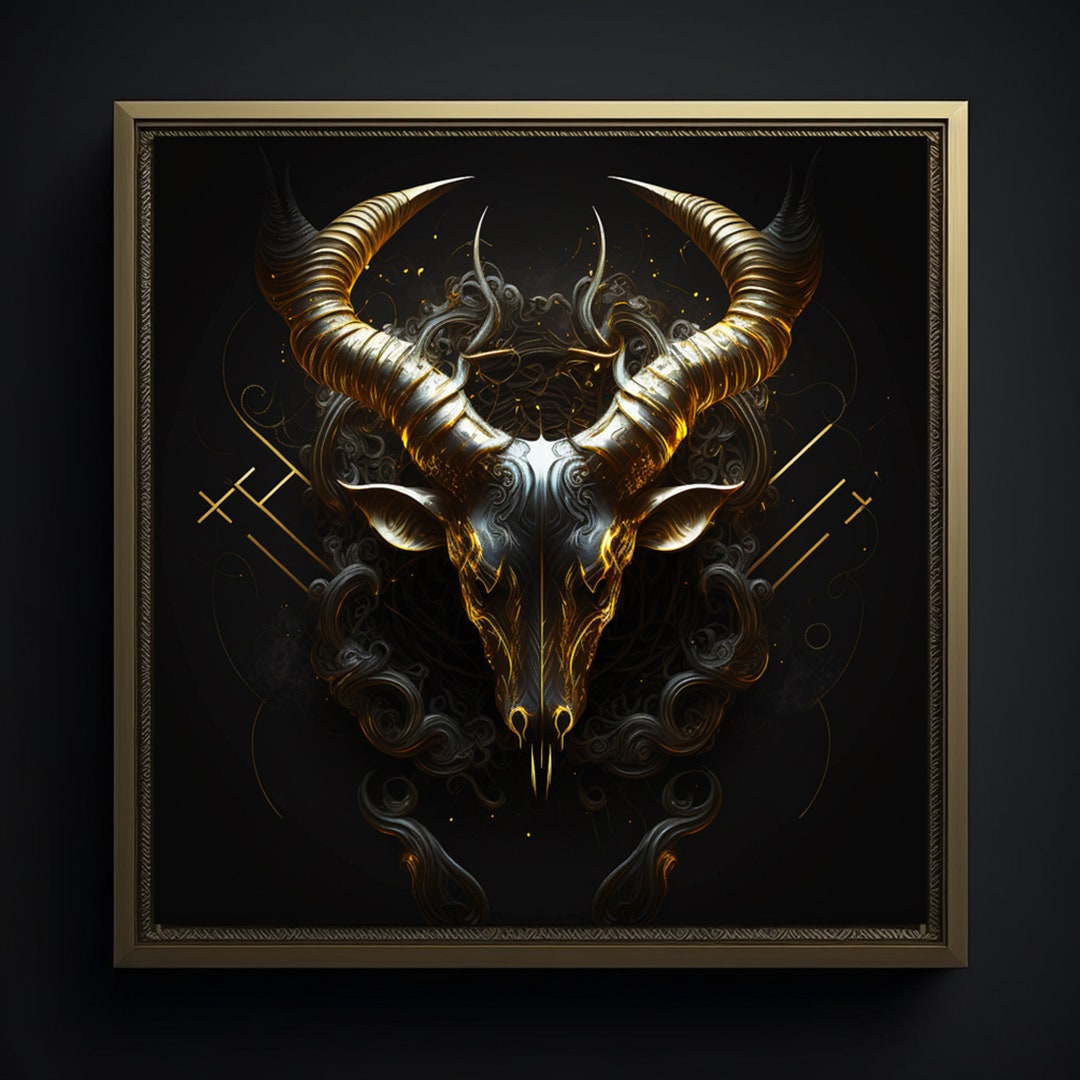 Gothic Wall Art-baphomet Horror Art-moody Home Decor-dark Academia ...