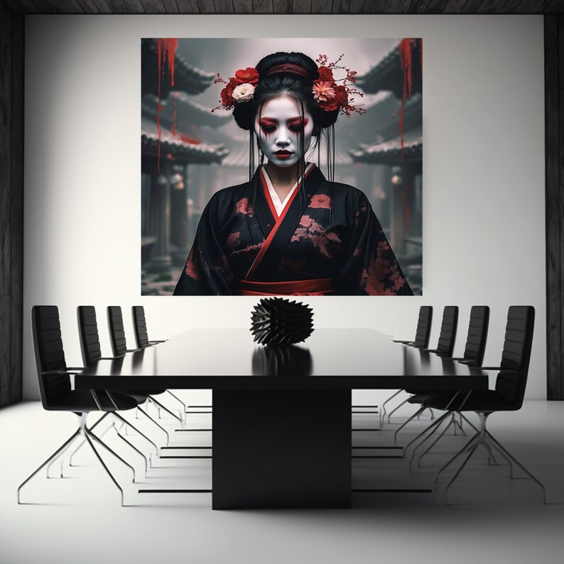 Japanese Geisha-sakura-gothic Wall Design-modern Geiko-land of the ...