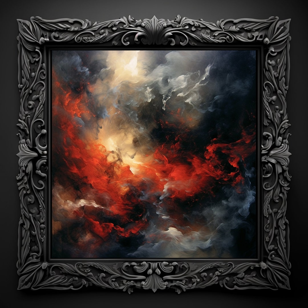 Abstract Fantasy Wall Art-dante's Inferno-dark Naturalism-moody ...