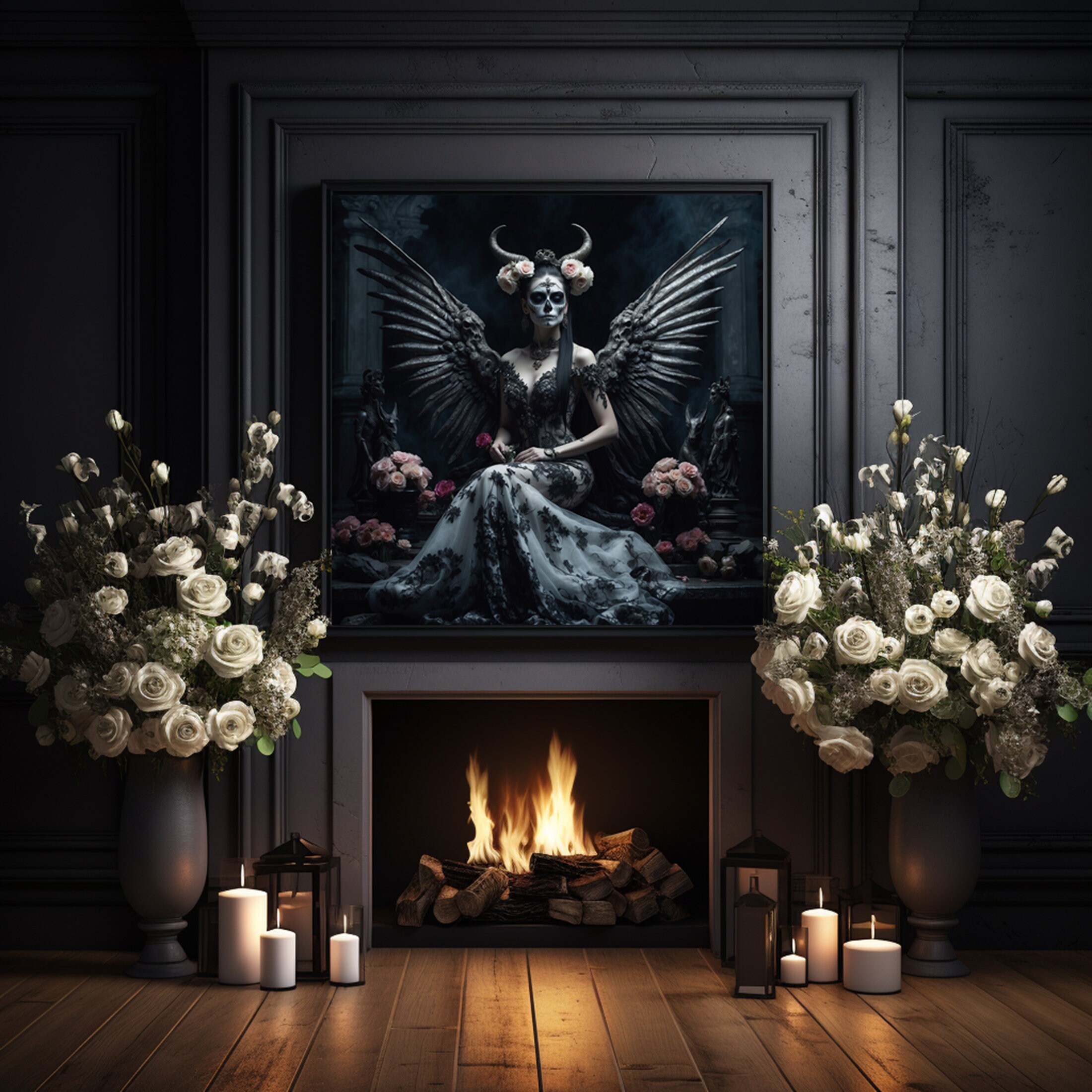 Vampire Wall Art-digital Oil Painting-dark Academia Print-gothic ...