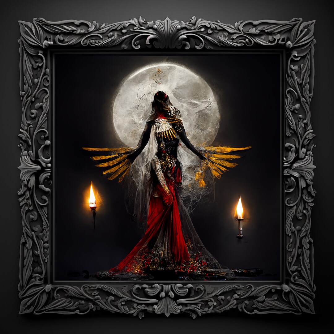 Gothic Wall Art-fallen Angels-digital Oil Painting-moody Home Decor ...