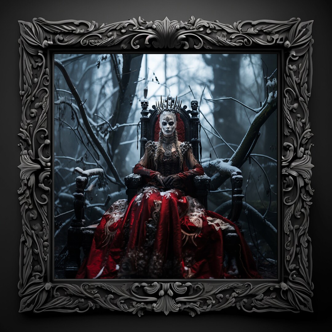 High Priestess Gothic Wall Art-digital Painting-moody Home Decor-dark ...