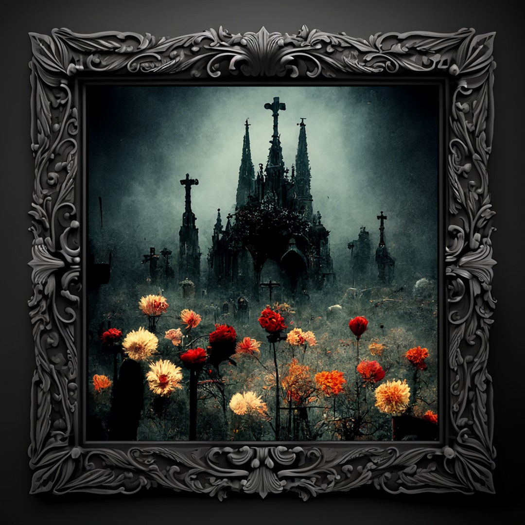 Abstract Gothic Castle Ruins-digital Oil Painting-custom Printed Canvas ...
