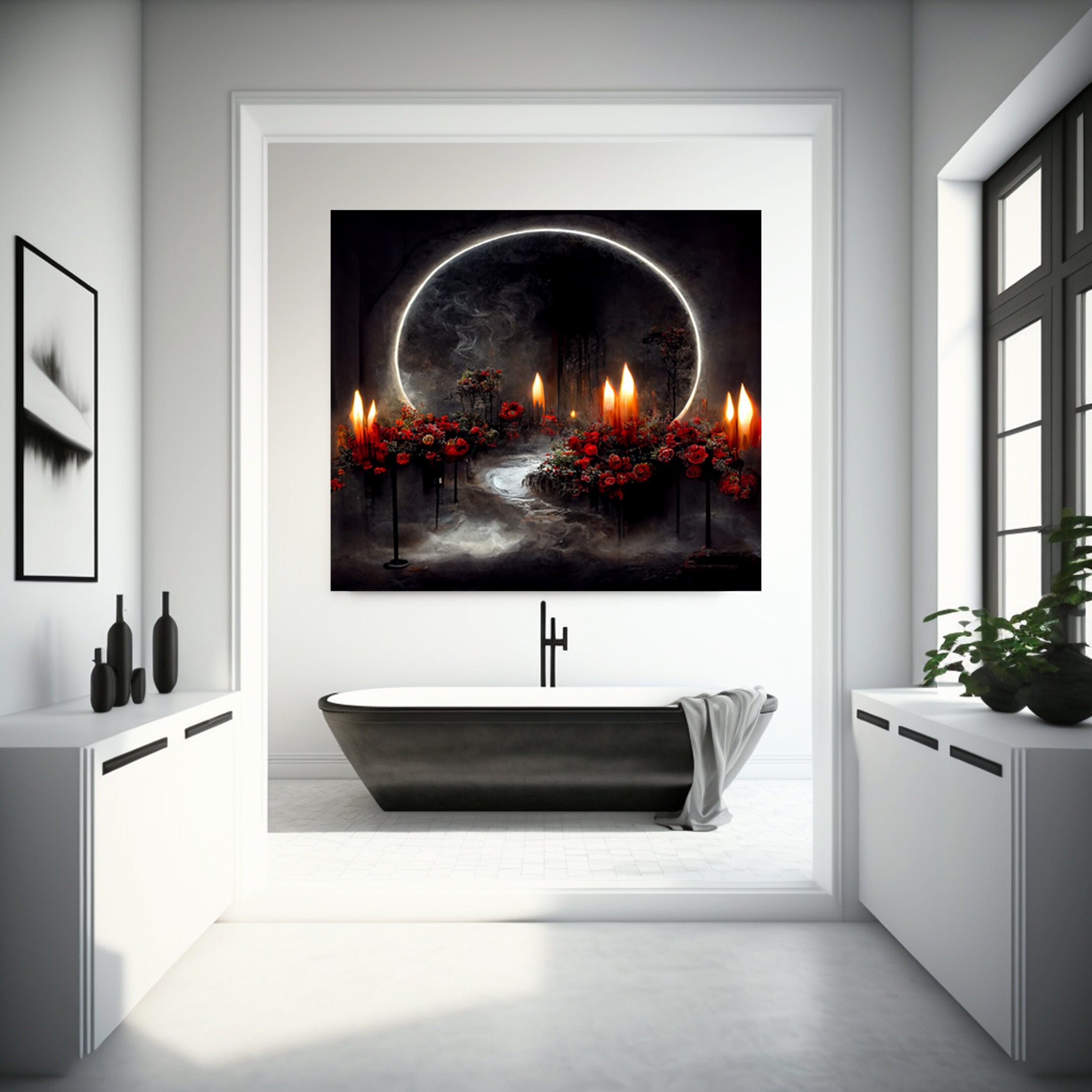 Gothic Art Moongate-abstract Digital Oil Painting-custom Printed AI ...