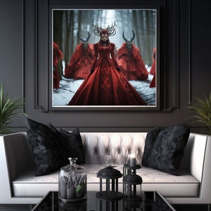 Gothic Wall Art-digital Oil Painting-dark Academia-succubus Diabolus ...