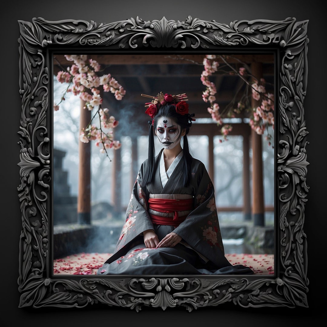 Japanese Geisha-sakura-gothic Wall Design-modern Geiko-land of the ...