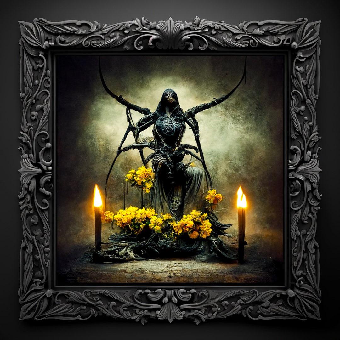 Gothic Wall Art-abstract Dark Angel-digital Oil Painting-moody Home ...