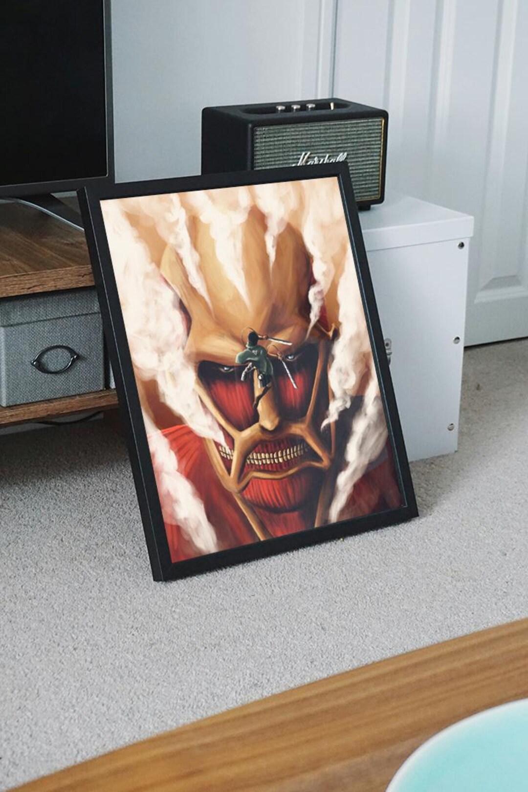 Attack on Titan Print | Levi Vs the Colossal Titan Anime Art (digital ...