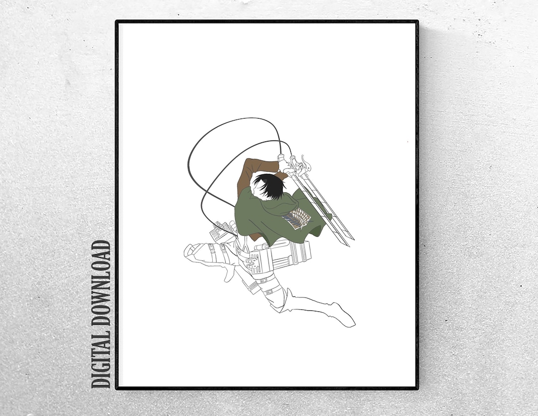 Captain Levi Ackerman Art Print – Minimalist Anime Wall Art (digital ...