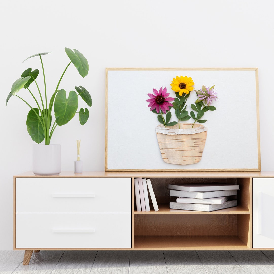 Flower Pot Art Print Photograph Real Pieces of Nature Handmade - Etsy