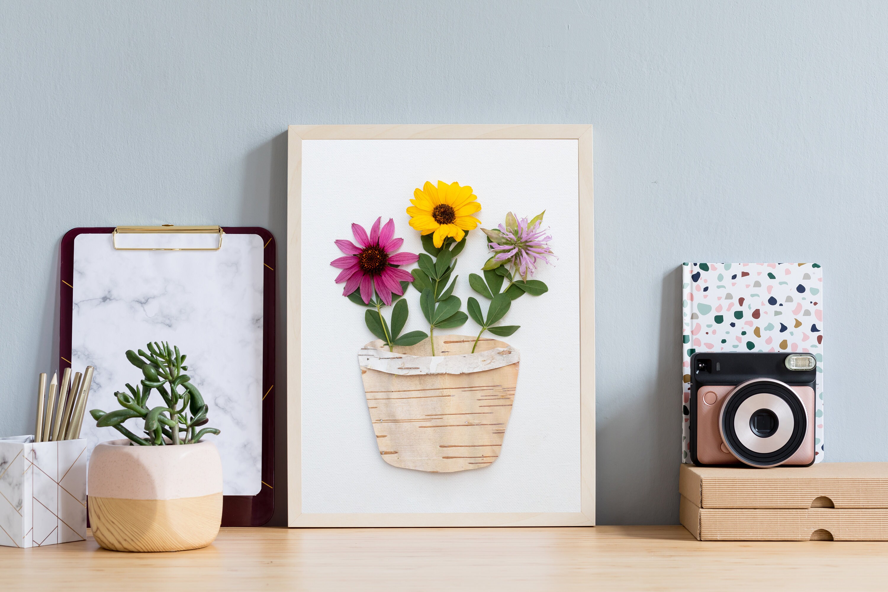 Flower Pot Art Print Photograph Real Pieces of Nature Handmade - Etsy