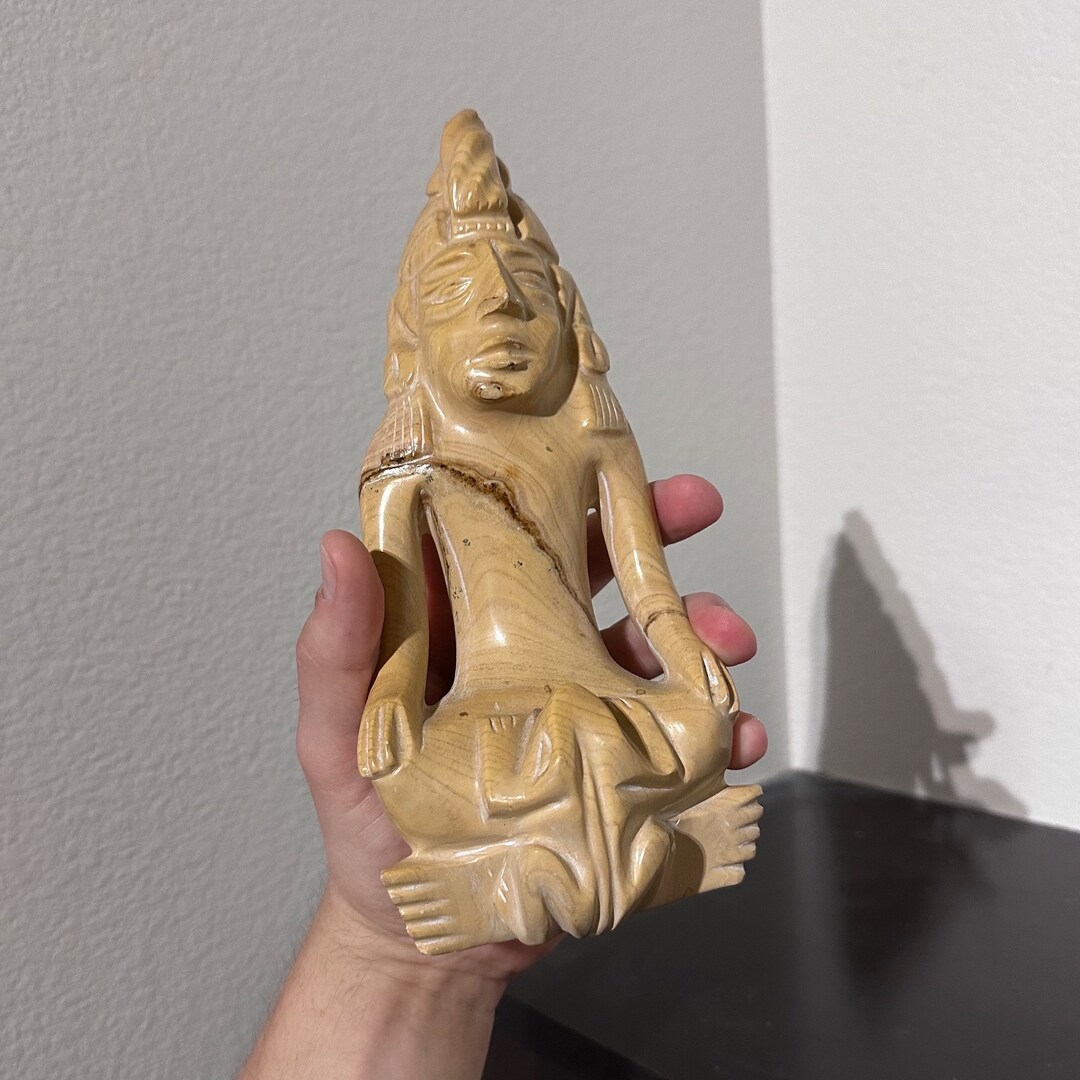 Vtg South American Stone Deity Statue Fertility With Frog | Mayan Aztec ...